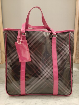 Vintage Modella Large Tote Travel Bag Plaid Handle Luggage Tag | eBay