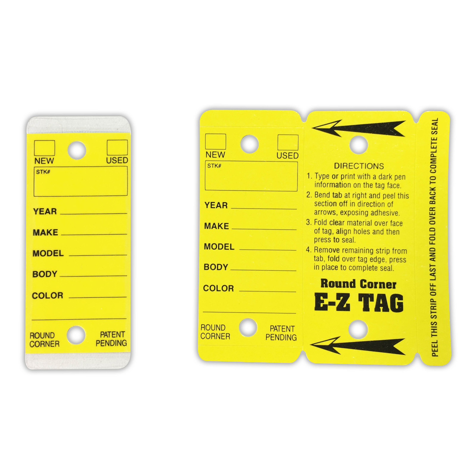 Automotive Car Dealer Key Tags Teal Round Corner Self Laminating (EZ407 ...