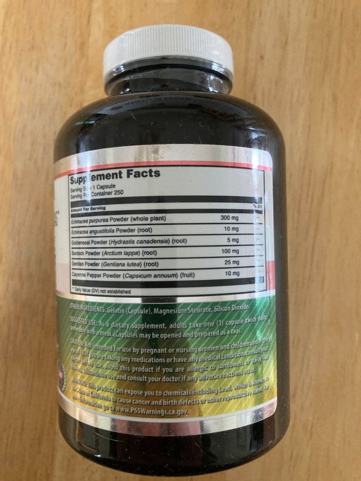 Amazing Nutrition Formulas Echinacea & Goldenseal Root 450mg 250 ...