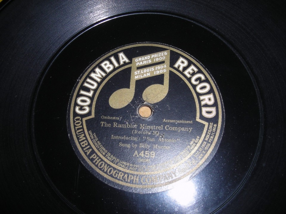1908 COLUMBIA 78/BILLY MURRAY & Rambler Minstrels../BYRON HARLAN../E ...