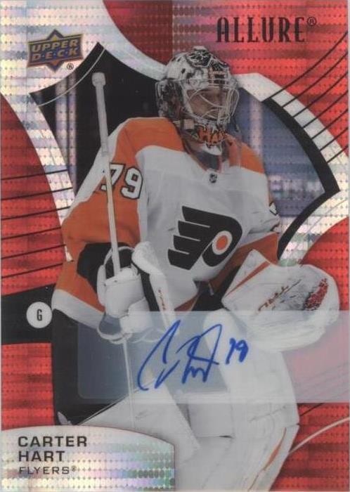 2021-22 Upper Deck Allure - Carter Hart #58 Red Rainbow Autographs (AU ...