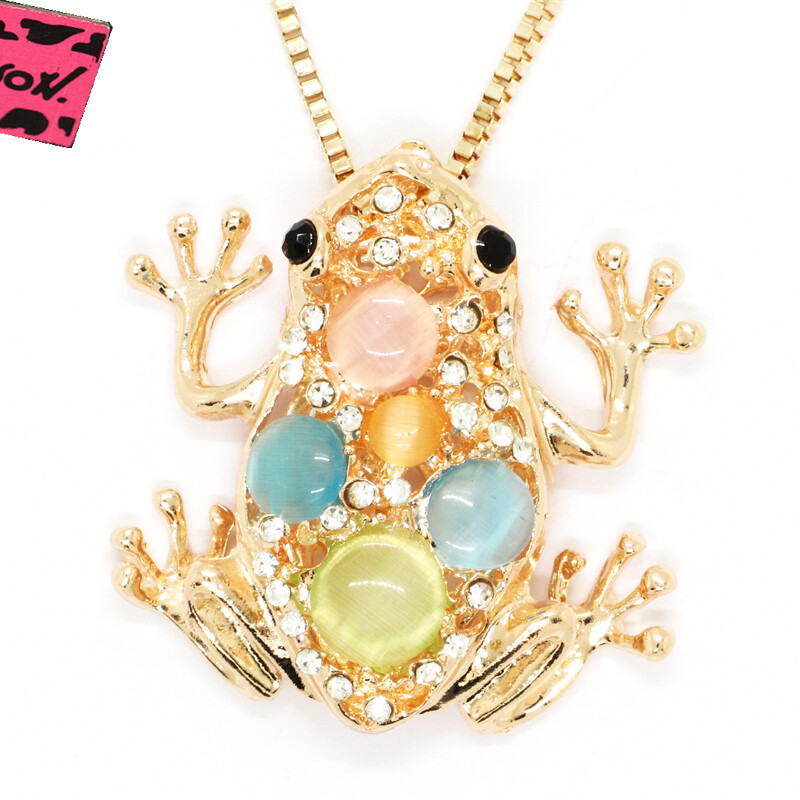 Hot Colored Cute Frog Opal Crystal Rhinestone Jewelry Fashion Pendant ...