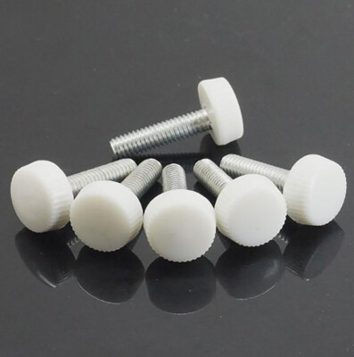 M3 M4 M5 M6 M8 White Plastic Round Head Knurled Thumb Screw Hand Grip ...