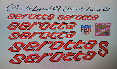 Sticker Decal Set fits Serotta Colorado Legend CR Red/Black (11 piece ...
