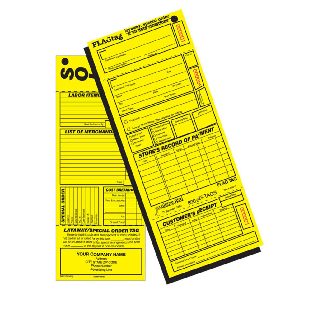 Walking Bird Lay-Away Special Order Tag Pack of 250 | eBay