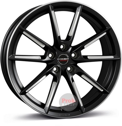 Borbet LX18 black matt silver spoke rim 8x18 ET 48 LK 5 114 Alufelgen ...