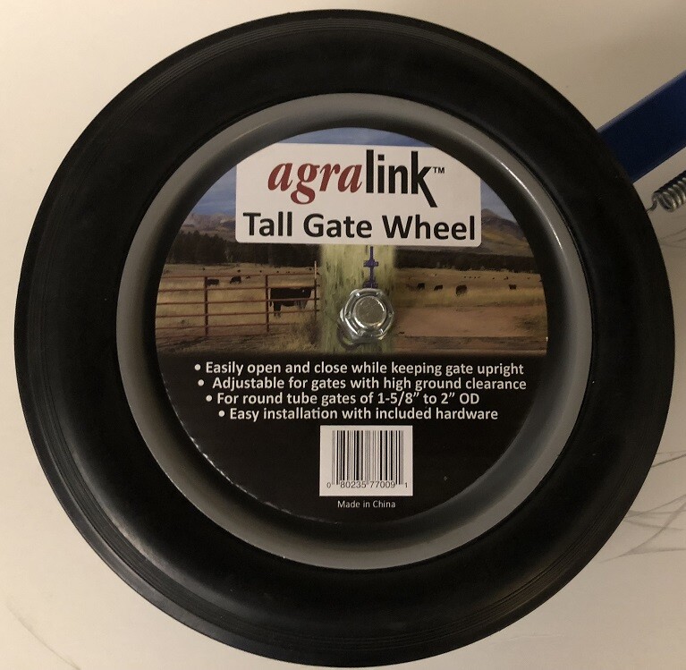 GATE WHEEL w/ Suspension Spring, Tall Adjustable Quality Agralink 77009 ...
