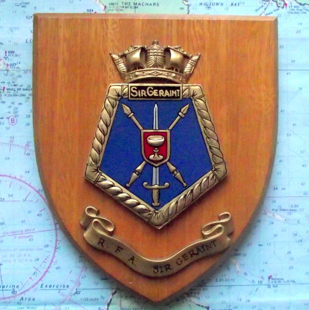 Old Falklands RFA Sir Geraint HMS Royal Navy Ship Badge Crest Shield ...
