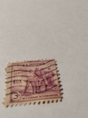 1933 NRA In a common Determination 3 cent beautiful stamp, rare, hard ...