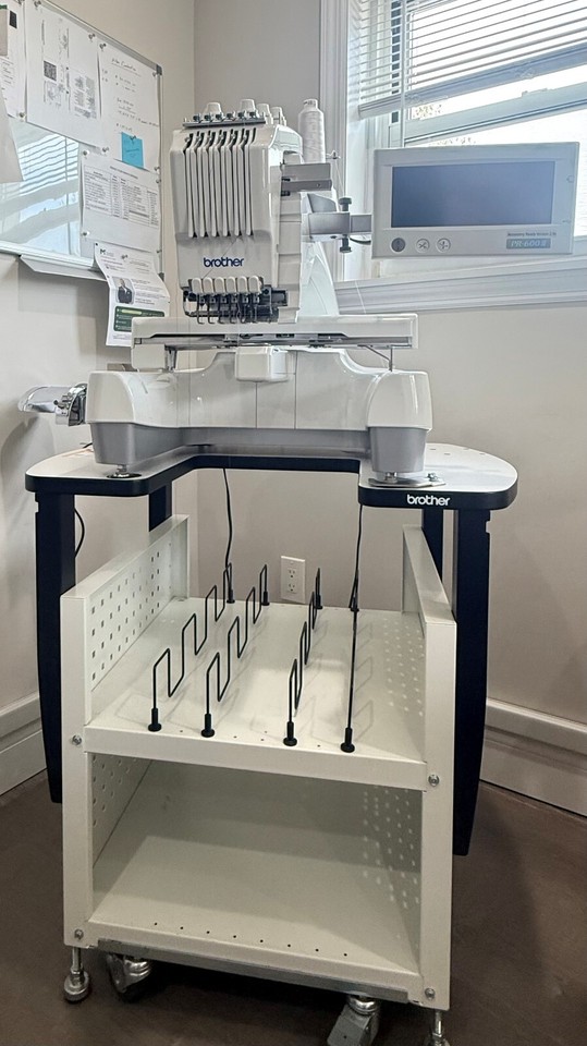 Brother PR-600 II Embroidery Machine with heavy duty stand & all ...