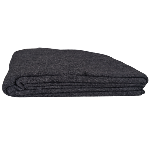 Heavy Wool Blanket 62x84 Twin Gray Military Camping Hotel Emergency ...