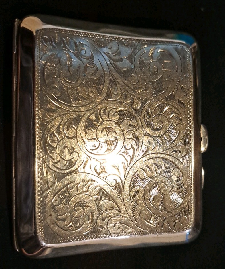 Antique Hallmark Birmingham Silver Engraved Cigar Cigarette Case 1930 ...
