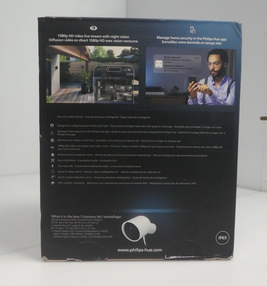 Philips Hue Secure Indoor/Outdoor Surveillance Camera - White ...