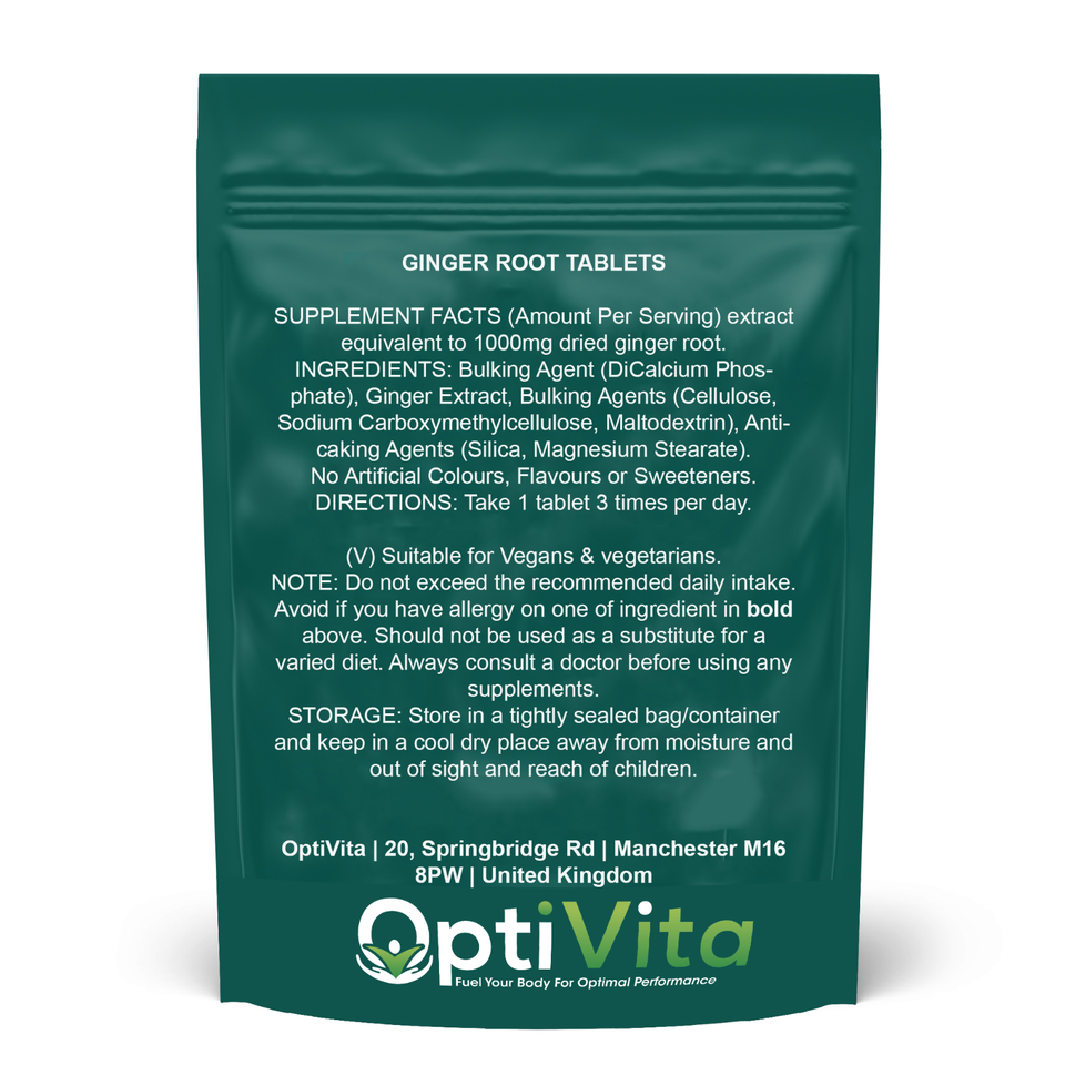 Ginger Root Extract 1000mg Tablets, Digestion, Nausea, Sickness ...