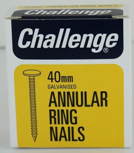 Challenge Galvanised Annular Ring Nails 40mm 225G for Drywall Deck ...