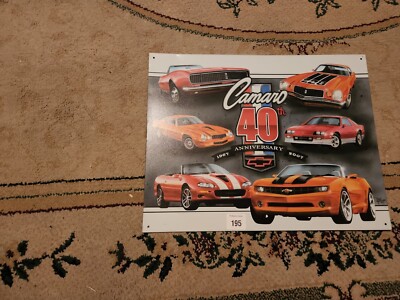 Chevy Chevrolet Camaro 40th anniversary Tin metal Sign | eBay
