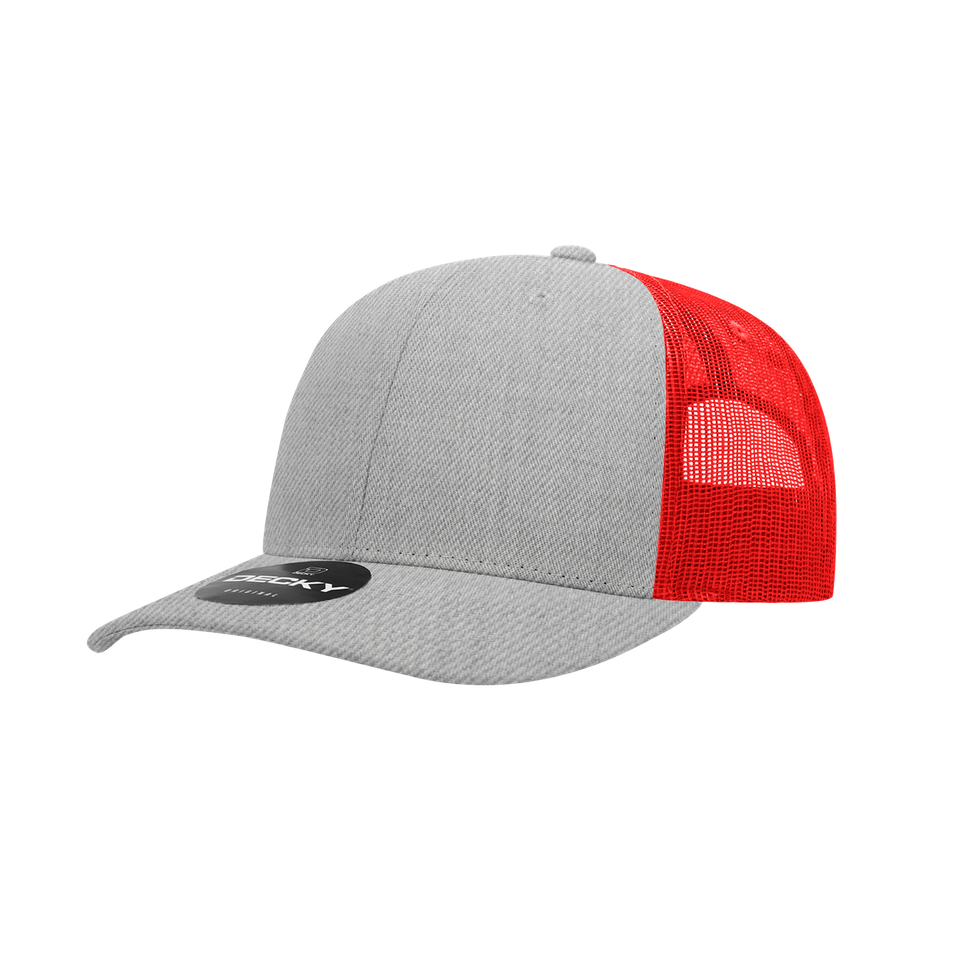 Decky Unisex 6 Panel Mid Profile Structured Cotton Blend Trucker Cap ...