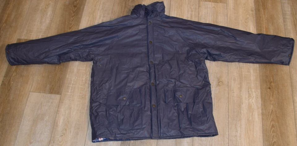Duck Bay Vintage Mens Blue Heavy Duty Work PVC Lined Rain Coat Sz L ...