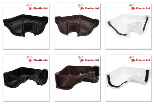 Polypipe 130mm Ogee Gutter 90 Degree Angle in White, Brown & Black ...