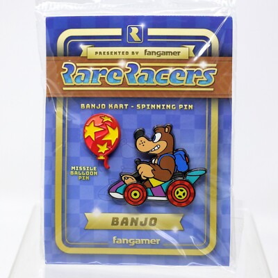 Banjo Kazooie Rare Racers Kart + Golden Balloon Pin Figure Diddy Kong ...