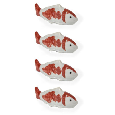 4x Garden 12cm Floating Porcelain Koi Goldfish Outdoor Ornament Yard ...