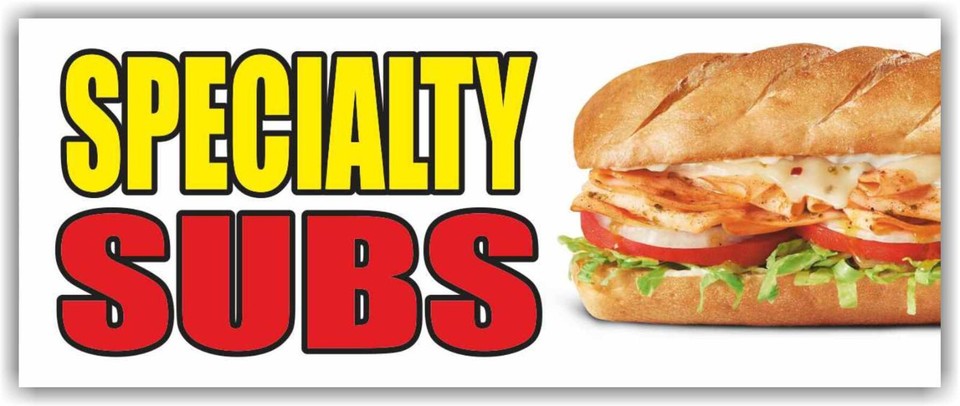 SPECIALTY SUBS Advertising Banner Vinyl Mesh Sign sandwich burger bbq ...