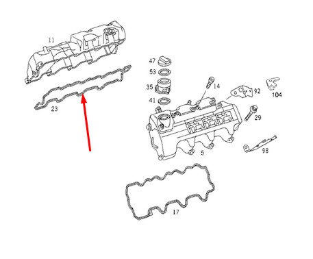 NEW MERCEDES-BENZ SLK R170 VALVE COVER GASKET A1120160321 | eBay