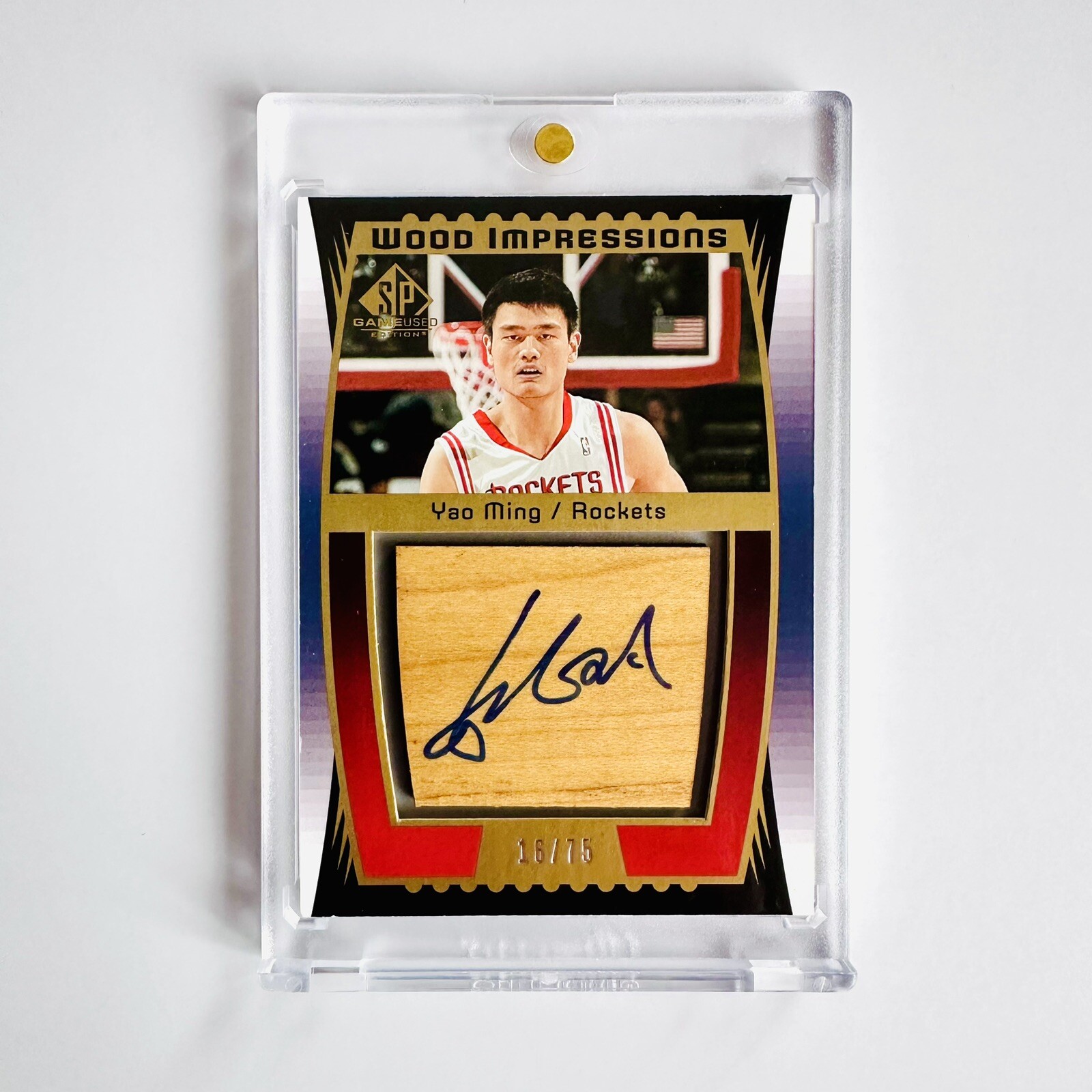 2004-05 Upper Deck SP Game Used Wood Impressions Yao Ming auto /75 | eBay