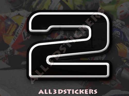 3D Stickers Resin Domed NUMBER 2 TWO - Color Black - 25 mm(1 inch ...