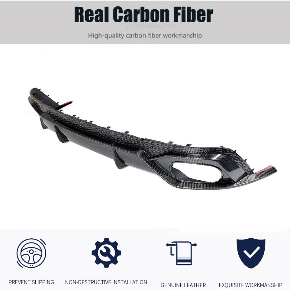 For Audi RS Q8 RSQ8 2021-2024 Real Carbon Rear Bumper Diffuser Lip ...