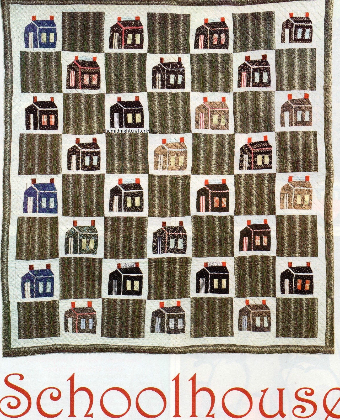 Schoolhouse Quilt Pattern Pieced/Paper Pieced IQ | eBay