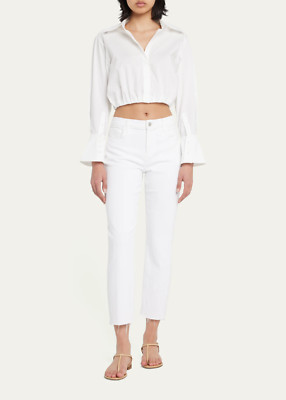 JONATHAN SIMKHAI Blythe Cotton Poplin Crop Top Size L Orig. $295 NEW | eBay