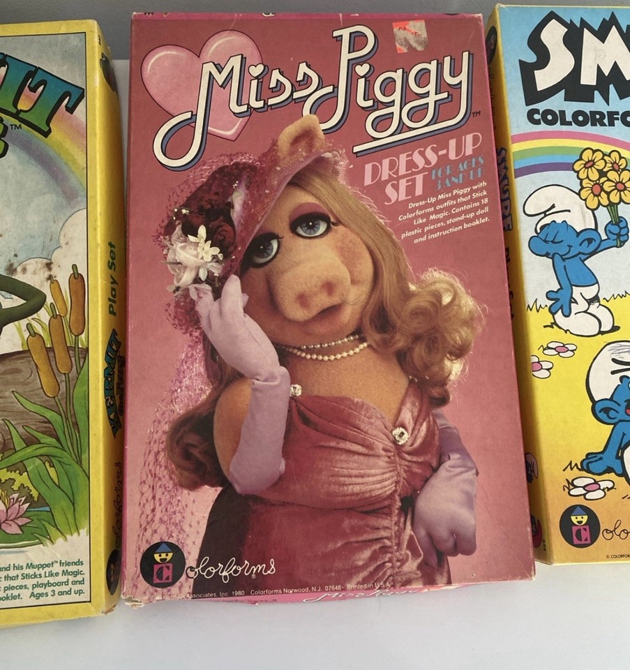 Vintage 1980s Colorforms Lot: Mickey, Smurfs, Kermit, Miss Piggy | eBay