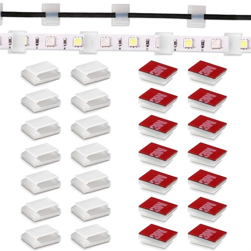 LED Light Strip Cable Clips - 100Pcs Adhesive Wall Mounting Brackets ...