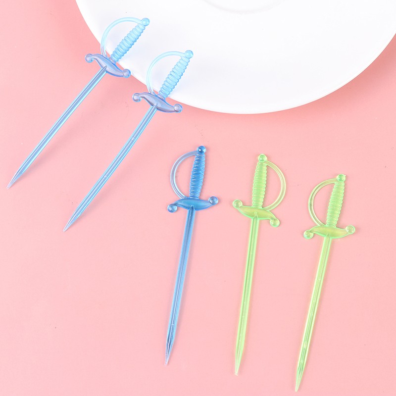 50pcs Mixed Color Plastic Epee Buffet Sticks For Fruits Cocktail Snack ...