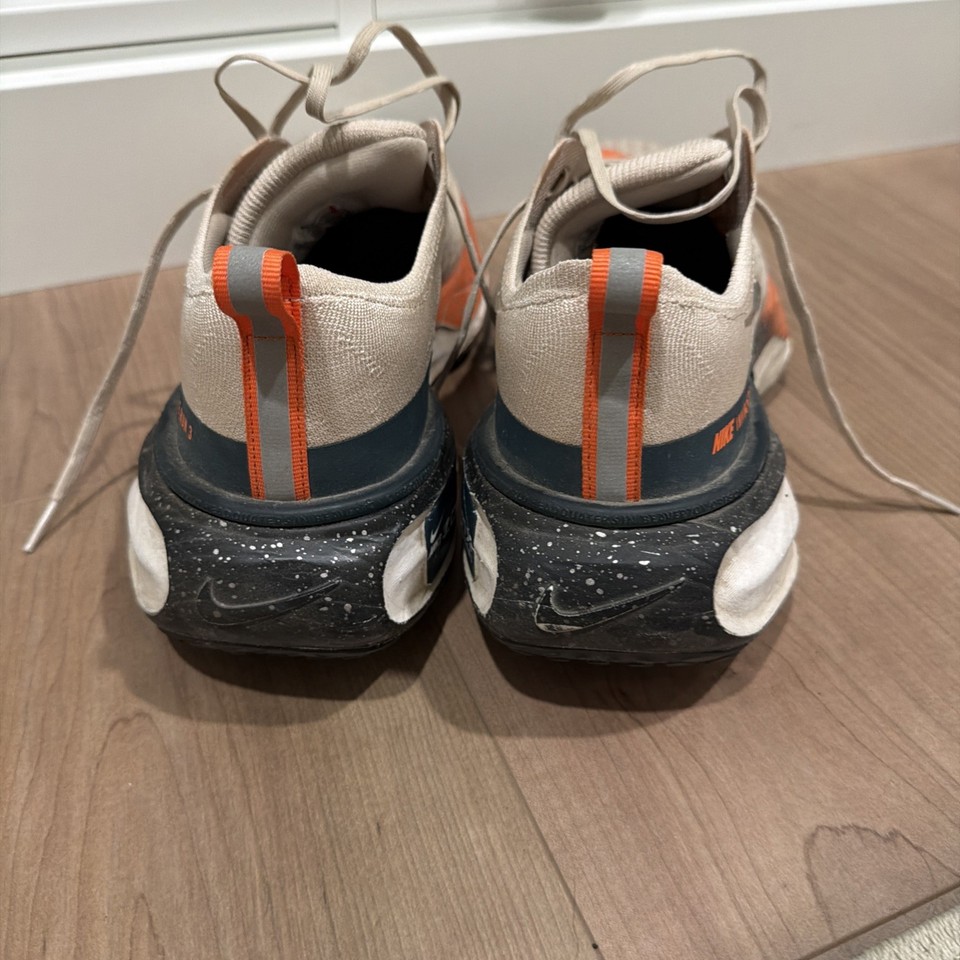 Nike Invincible Run 3 Running Men’s Shoes, Oatmeal/Orange, Size 11 Med ...