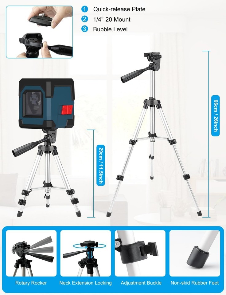 Laser Level Cross Line Laser Self-Leveling Vertical & Horizontal Line ...