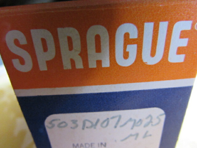 100uF, 25DC Sprague 503D USA Radial Capacitor New Old Stock (2pcs) NOS ...