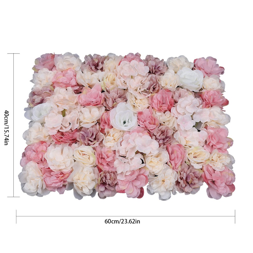 Flower Wall Panel Artificial Flower Wall Backdrop Flower Decoration 12 ...