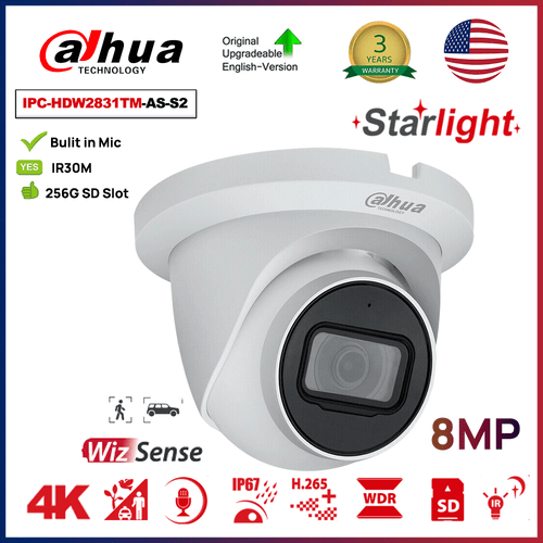 alhua Starlight IR30M 4K 8MP MIC Security IP Camera CCTV POE IPC ...