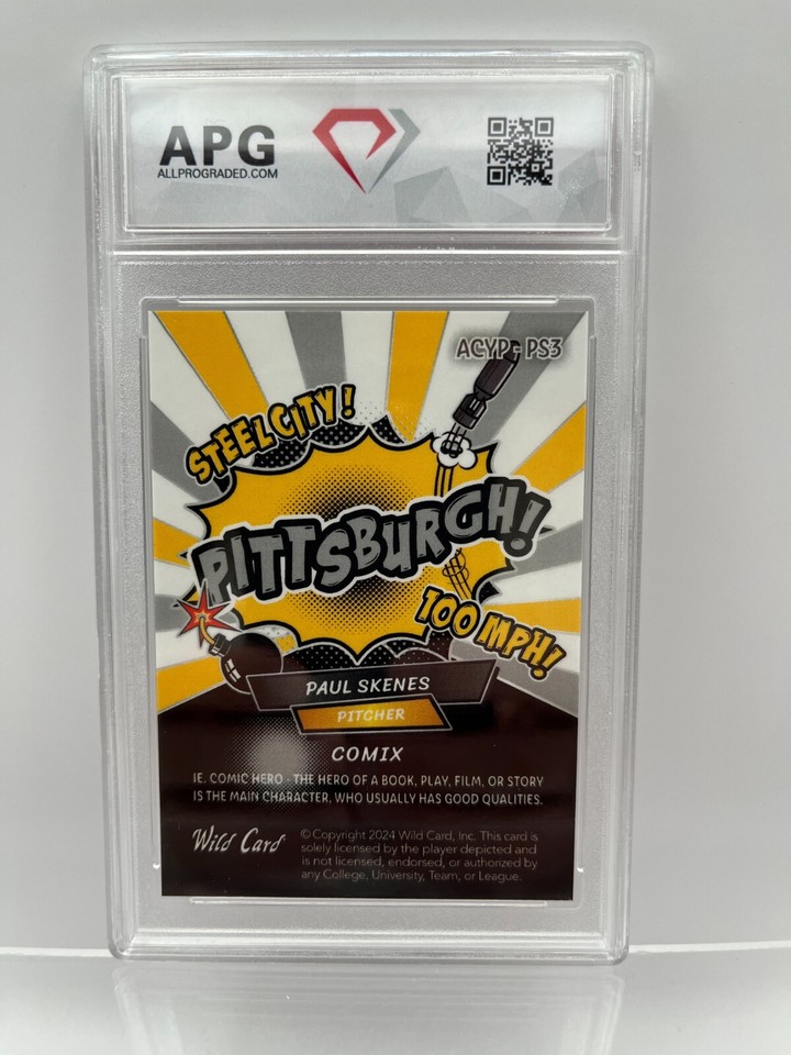 Paul Skenes 2024 Wild Card Comix Pirates RC SP 4/5 APG Graded Gem Mint ...