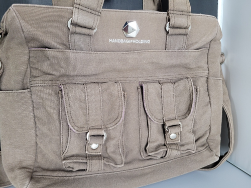 Think Geek Handbag of Holding Khaki Canvas Large Crossbody Messenger ...