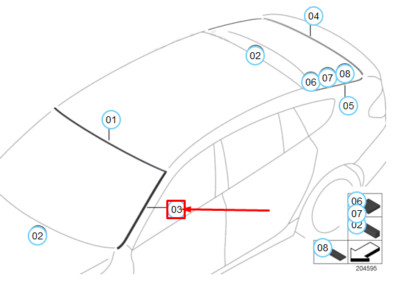 NEW BMW 5 GT F07 FRONT LEFT WINDSHIELD MOULDING TRIM 51317153965 OEM NO ...