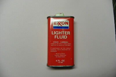 Vintage 4 Oz. EXXON Metal Tin Lighter Fluid Can Gas Oil EMPTY | eBay