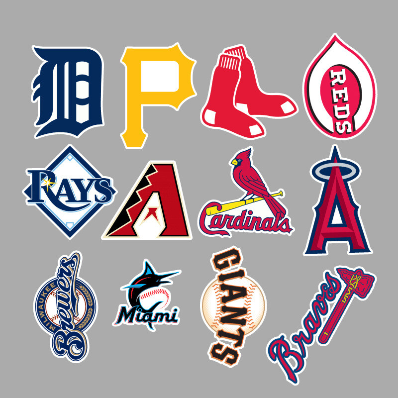 Complete 30 MLB Baseball Teams Logo Decals Stickers for Luggage/Laptop ...