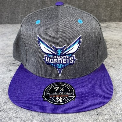 NWOT Charlotte Hornets Hat Cap Cork Bill Mitchell & Ness Gray Snapback ...