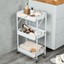 3 Tier Kitchen Trolley Storage Rack Cart Slim Rolling Trolley W/ Wheels ...
