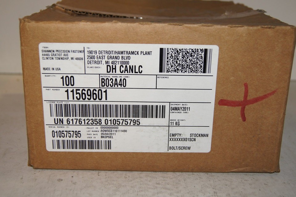 GM Flanged Hex Head Bolt W/Washer M12 X 1.75 X 108.4 New OEM 11569601 ...
