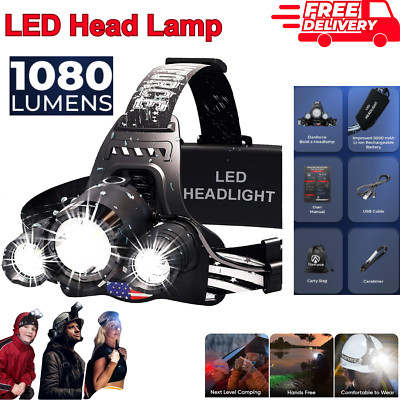 DanForce Headlamp. USB Rechargeable LED Head Lamp. Ultra Bright CREE ...