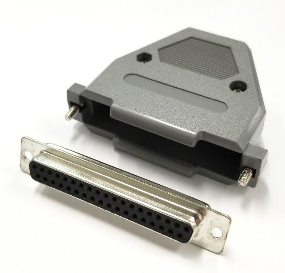 DB 37 Pin Female D-Sub Cable Mount Connector w/ Plastic Cover ...